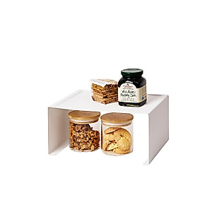 Yamazaki Home Tower Stackable Kitchen Rack Storage Organizer Counter Shelf, Large, White