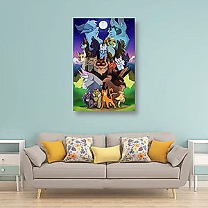 WANGMING Warriors Cats Poster Canvas Wall Art Prints Poster Gifts Photo Picture Painting Posters Room Decor Home Decorative 12x18inch(30x45cm)