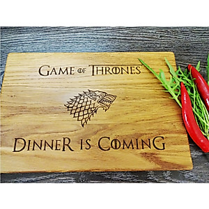 Algis Crafts | Chopping Board - DINNER IS COMING | Wedding Gifts for Couples, Anniversary Gift, First Home Gift | Handmade Birthday Gift | Laser Engraved Cutting Board