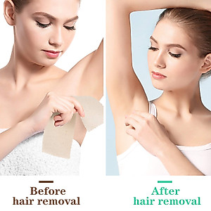 Maitys Hair Removal Strips, 100 Pieces Body and Facial Muslin Epilating Strips, Large Waxing Strips 2.8 x 7.9 Inches, for Women and Men