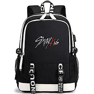 JUSTGOGO Korean KPOP Stray Kids Backpack Daypack Laptop Bag School Bag Mochila Bookbag D1