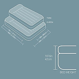 Intex 66707E Comfort Bed - Rising Comfort Twin Airbed with built-in Electric Pump