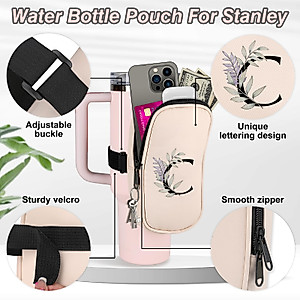 Water Bottle Pouch for Stanley - Water Bottle Pouch - Alphabet Cup Pouch Bag for Stanley Cup 18-40 Oz, Water Bottle Holder with Zipper for Stanley Cup(C)