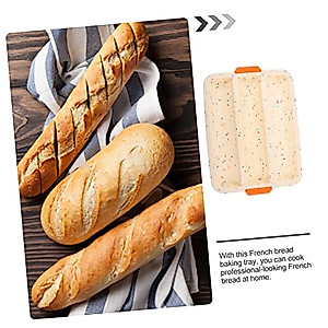 SOLUSTRE 3pcs Bread Mold Silicone Baking Mold Panetones Italianos French Bread Loaf Baking Bakery Tray Perforated Pan Kitchen Baking Gadgets Baking Bread Mold Silicone Bread Baking Mold