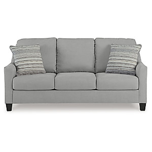 Signature Design by Ashley Adlai Casual 2-in-1 Queen Sofa Sleeper with Folding Memory Foam Mattress and 2 Toss Pillows, Light Gray