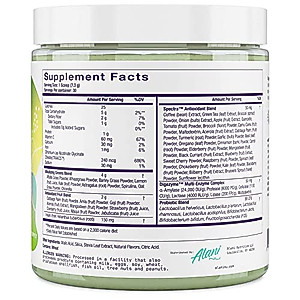 Alani Nu Super Greens Powder, Premium Superfood and Organic Veggie Whole Foods Supplement, Immune Support, 30 Servings, Malic Acid, Stevia Leaf Extract, Citric Acid, Natural Flavors