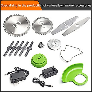 8 Pack Grass Trimmer Blade Heads Replacements- 40 T Blade & 2 Stainless Steel Blade & 5pcs Plastic Blades, Carbide Blade Tip Brush Cutter Trimmer Weed Eater Blade for Electric Lawn Mower Set