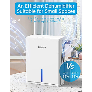 MORFY Dehumidifier, 74OZ Small Dehumidifier for Bedroom Bathroom RV with Auto Shut Off, Portable Quiet Dehumidifiers for Home Room Closet Laundry Room