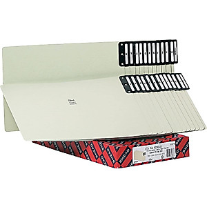 Smead 100% Recycled End Tab Pressboard File Guides, Vertical Metal Tab (A-Z), Extra Wide Legal Size, Gray/Green, Set of 25 (63276)