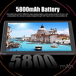 10.1 Inch Android11 Tablet, 2K IPS Touch Sreen, Octa Core Processor, 6G RAM 256G ROM, 5+13MP Dual Camera, 2.4G/5G WiFi, BT 5.0, GSM Calling Tablet, 5800mAh Battery