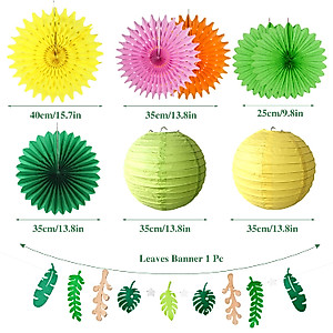 Easy Joy Tropical Bird Toucan Leave Garland Party Kit Paper Palm Leaves Paper Fan Paper Lanterns for Summer Hawaiian Luau Tiki Tropical Themed Party Decorations Luau Party Supplies Decor