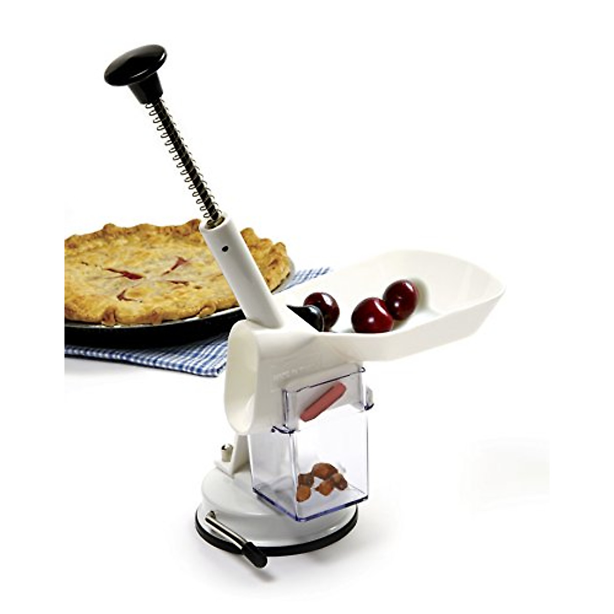 Norpro Deluxe Cherry Pitter Automatic Feed Tray, 1.75in/4.5cm, As Shown