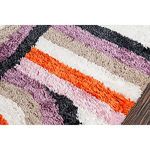 Novogratz by Momeni Rugs Retro Collection Turnstyle Shag Area Rug, 2'3" x 7'6" Runner, Lavender