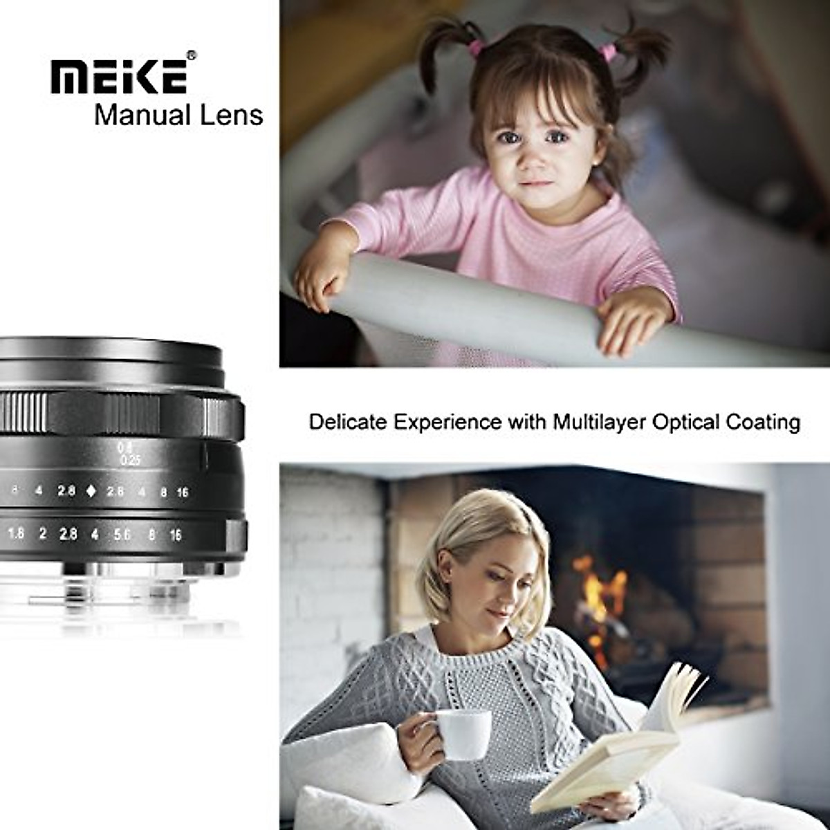 Meike 25mm F1.8 Large Aperture Wide Angle Lens Manual Focus Lens Compatible with Panasonic Lumix Olypums M43 Mount Mirrorless Cameras GH4 GH5 GH6