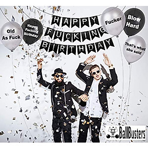 30 pc Funny Adult Birthday Balloons | Gag Gift for a Man Birthday~ Designed by BallBusters, a USA company (30 Black & Silver Balloons)