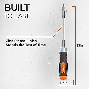 AMERICAN MUTT TOOLS 12 in 1 Ratcheting Flexible Screwdriver – Flexible Screwdriver Tool with Bit Holder | Flexible Shaft Screwdriver, Bendable Screwdriver Extension, Flex Screwdriver