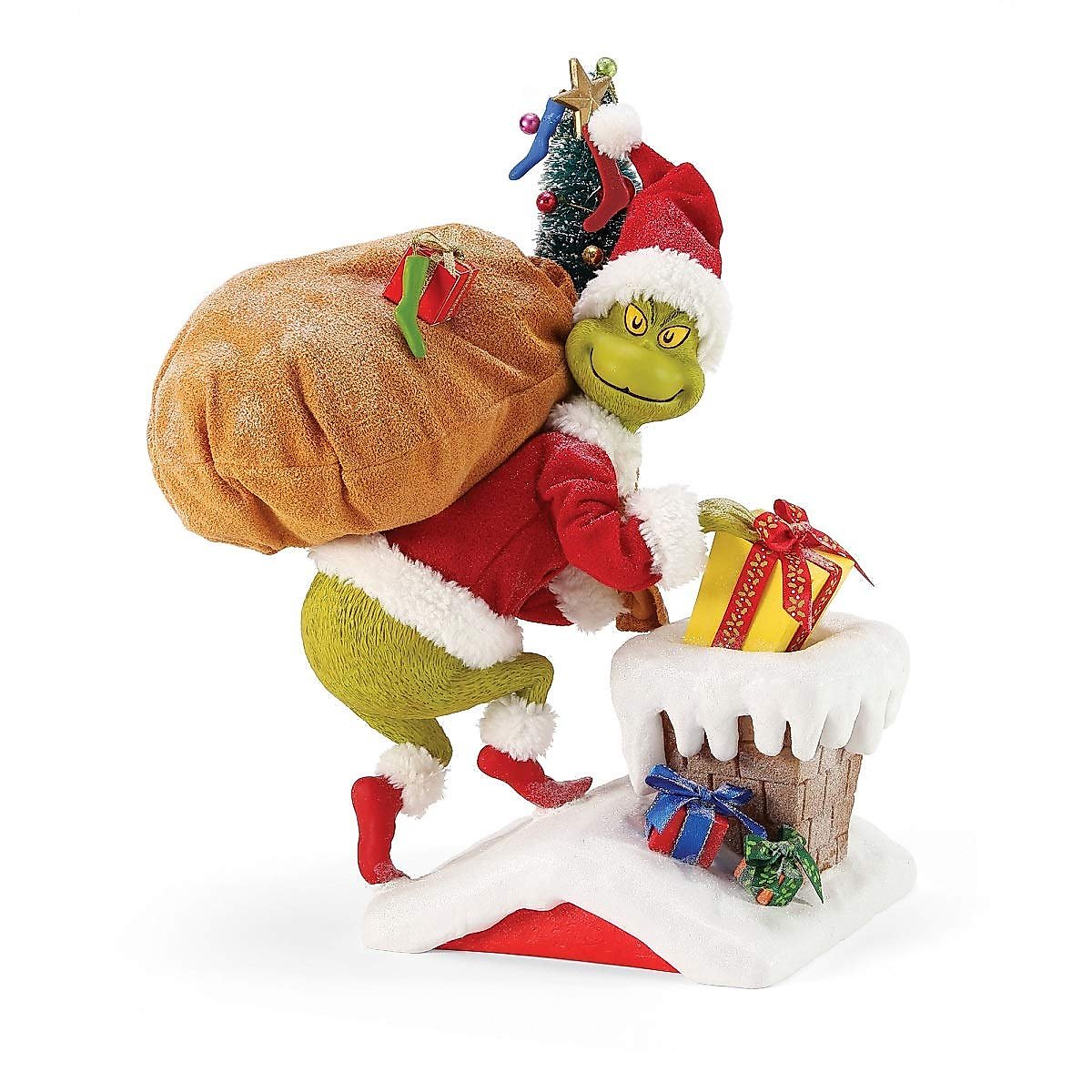 Department 56 Possible Dreams Dr. Seuss How The Grinch Stole Christmas Santa Figurine, 11 Inch, Multicolor