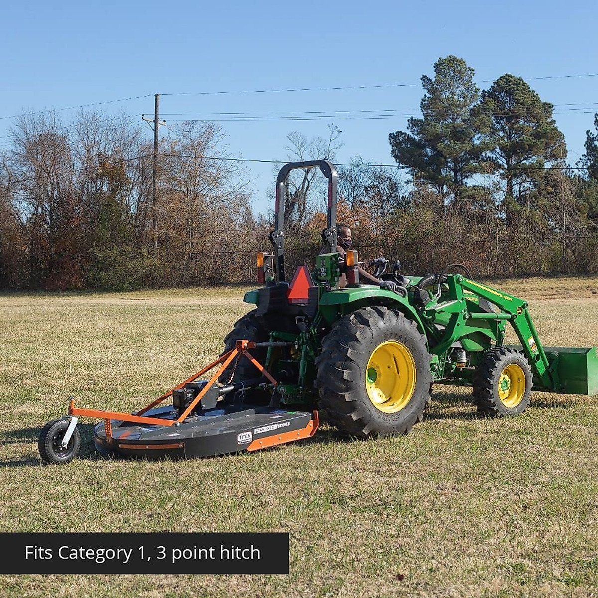 Titan Attachments 5 FT Standard Series Compact Rotary Brush Cutter, Slip Clutch PTO Shaft