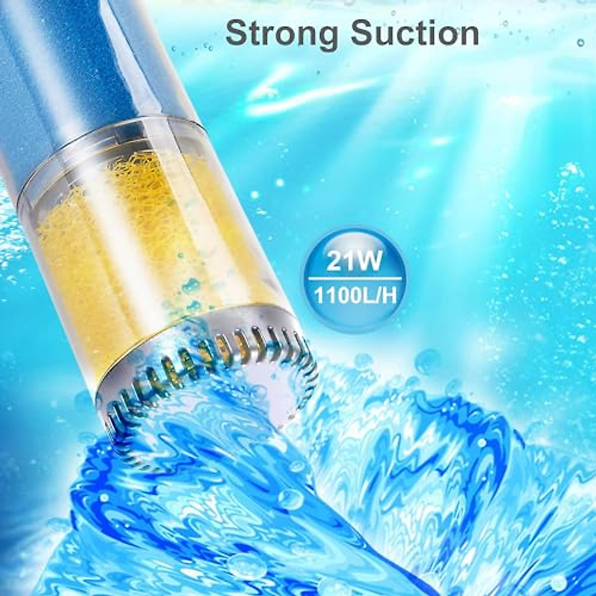 Weipro Fish Tank Filter with Pump - Submersible Power Filter for Aquariums & Ponds (70-150gallon & Height 20inch)