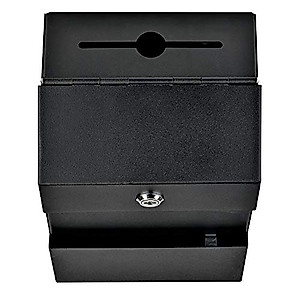 Mail Boss Comment Boss 8100 Locking Steel Suggestion Box - Key Drop Box - Collection Box - Donation Box - Ballot Box - with 25 Suggestion Cards (Black)