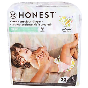 The Honest Company - Eco-Friendly and Premium Disposable Diapers - Pandas, Size 5 (27+ lbs), 20 Count