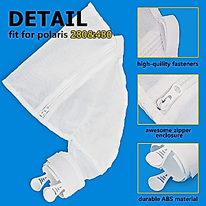 Lydia's Deal Pool Cleaner All Purpose Bag K16 K13 Replacement Fits for Polaris 280, 480 Pool Cleaner with Zippered (2 Pack)