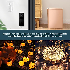 Lenink AC Power Supply Adapter for AA Battery, Replace 2 AA Battery for Led Lights, Decorations (White, 1.8m/5.9ft)