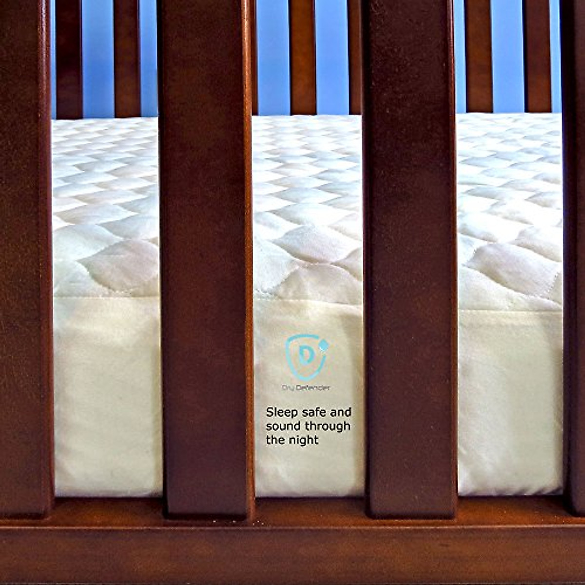 Organic Cotton Waterproof Fitted Crib Pad - Natural Baby Crib Mattress Cover & Protector - Unbleached, Non-Toxic & Hypoallergenic (28" x 52" x 7")