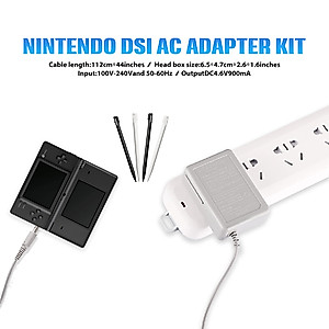 DSi Charger Kit, AC Power Adapter Charger and Stylus Pen for Nintendo DSi, Wall Travel Charger Power Cord Charging Cable