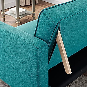 FANYE Blue Linen w/2 Pillows, 71.6"