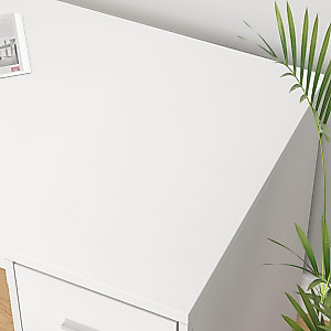 LVB White L Shaped Corner Desk with Drawers, Reversible Modern L-Shaped Computer Desk with Storage Cabinet Shelves, Large Wood L Shape Home Office Desk Table for Work Study Writing Gaming, 60 Inch