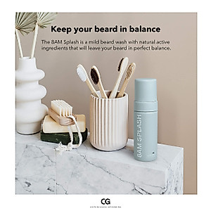 Copenhagen Grooming 8AM Splash Beard Wash for Men - Regenerating & Moisturizing Beard Shampoo - Skin, Mustache and Beard Care