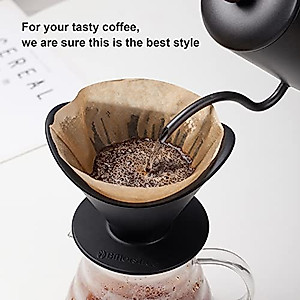 Bitter's Tree Silicone Pour Over Coffee Maker, Coffee Brewing Filter, Easy Manual Coffee Dripper Brew Maker 2-4 Cups, for Home& Camping trip 2-4 Cup Black…
