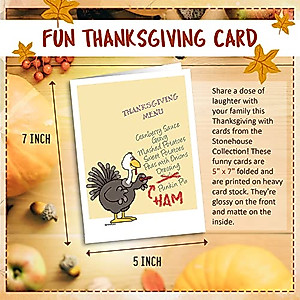 Stonehouse Collection Thanksgiving Cards (Variety Pack) - Set of 18 Boxed Cards & 19 White Envelopes, 5x7 Folded Greeting Card with 6 Unique Designs, Funny Thanksgiving Cards for Family and Friends