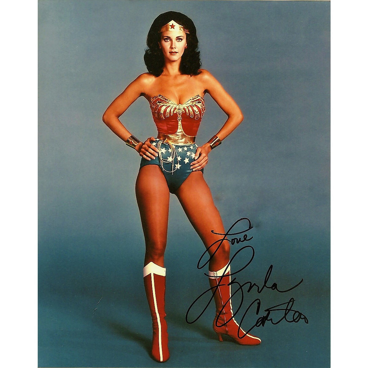 Kirkland Lynda Carter, Wonder Woman 8 X 10 Photo Display Autograph on Glossy Photo Paper