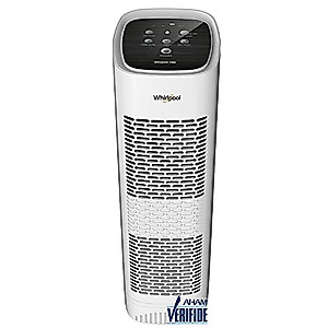 Whirlpool Whispure WPT80P True HEPA Air Purifier, Activated Carbon Advanced Anti-Bacteria, Ideal for Allergies, Odors, Pet Dander, Mold, Smoke, Smokers, and Germs, Large, White