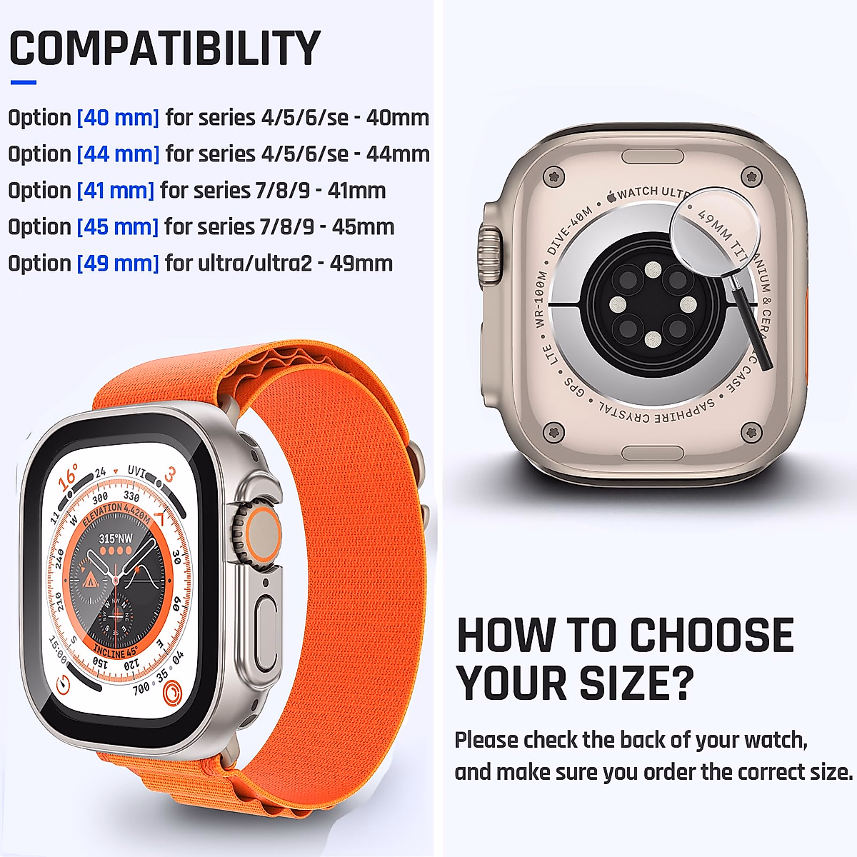 Goton 2 in 1 Waterproof Case for Apple Watch Ultra Ultra 2 2024 Screen Protector 49mm, 360 Protective Glass Face Cover Hard PC Bumper + Back Frame for iWatch Ultra Accessories 49 mm, Titanium