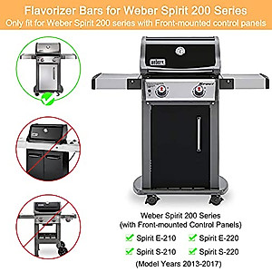 15.3'' 7635 Flavorizer Bars for Weber Spirit I & II 200 Series, Spirit E210 E220 S210 S220 with Front Control, 3 Packs Stainless Steel Heat Plates for Weber Spirit II E-210 Gas Grill Parts Replacement