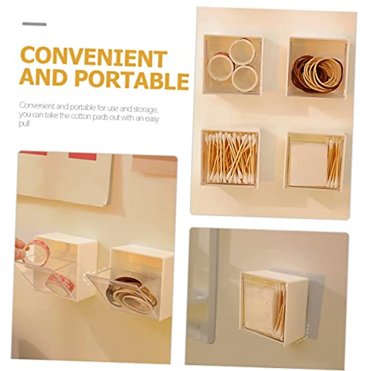 FOMIYES Box Desktop Storage Box Desktop Stand Cotton Pad Container Cotton Pad Dispenser Cotton Balls Swab Holder Cosmetic Pads Container Wall- Mounted Cotton Pad Holder Cotton Pad Box