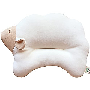 Super Soft Organic Cotton Baby Pillow, Machine Washable, Travel, Small Toddler Pillow (Cloud Lamb) 15.3 x 8.3 inches