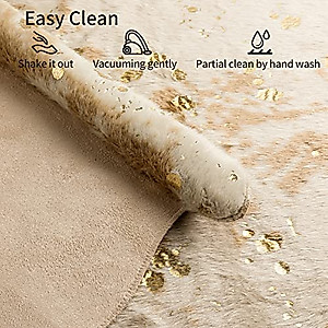 J.THBRO Faux Cowhide Rug Faux Fur Rug Animal Shaped Area Rug Cow Print Area Rug for Living Room Home Decor Rug 4.92 ft * 6.56 ft