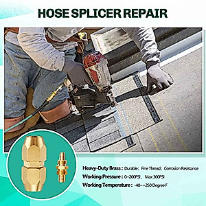 Pronese 2 Pack Soild Brass HPT Air Reusable Hose Splicer Repair Kit,Air Hose Fitting for 3/8-Inch ID Hose
