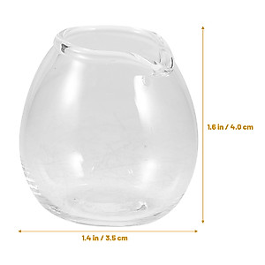 BESTOYARD 2 Pcs Mini Glass Milk Cup Mini Glass Milk Pitcher for Sauce Maple Syrup Pitcher Mini Glass Milk Pitcher for Coffee Espresso Shots Mini Kettle Tea Small Material Honey