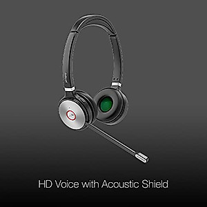 Global Teck Worldwide GTW Yealink WH66 Duo Stereo Teams Certified DECT Headset, Connects to Deskphone, PC/Mac, Softphones - Works with Teams, Zoom, RingCentral, 8x8, Vonage, with Microfiber Included