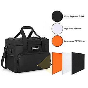 TOURIT Cooler Bag 46-Can Insulated Soft Cooler Portable Cooler Bag 32L Lunch Coolers for Picnic, Beach, Work, Trip, Black