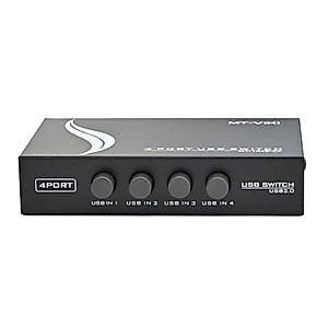 OLLGEN 4 Port USB 2.0 Sharing Manual Switch Box Hub 4 PCS Share Switcher 1 USB Device for Printer Scanner Camera Keyboard (4 Port)