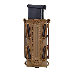 IDOGEAR 9mm Mag Pouch Pistol Magazine Pouch Soft Shell Fast Magazine Pouch Tactical Mag Carrier Hunting Airsoft Gear Tall Version (Tall-Dark Earth)