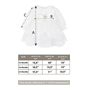 T.F. Taffy Taffy Baby Girl Newborn Christening Baptism, White, Size 0-3 Months