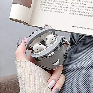 UR Sunshine Case Compatible with AirPods Pro, Super Cute Sitting Lucky Cat Kitty Cover Case, Soft TPU Silicone Gel Earphone Case Compatible with AirPods Pro -Grey