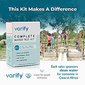 17 in 1 Premium Drinking Water Test Kit - 100 Strips + 2 Bacteria Tests - Home Water Quality Test - Well and Tap Water - Easy Testing for Lead, Bacteria, Hardness, Fluoride, pH, Iron, Copper and more!